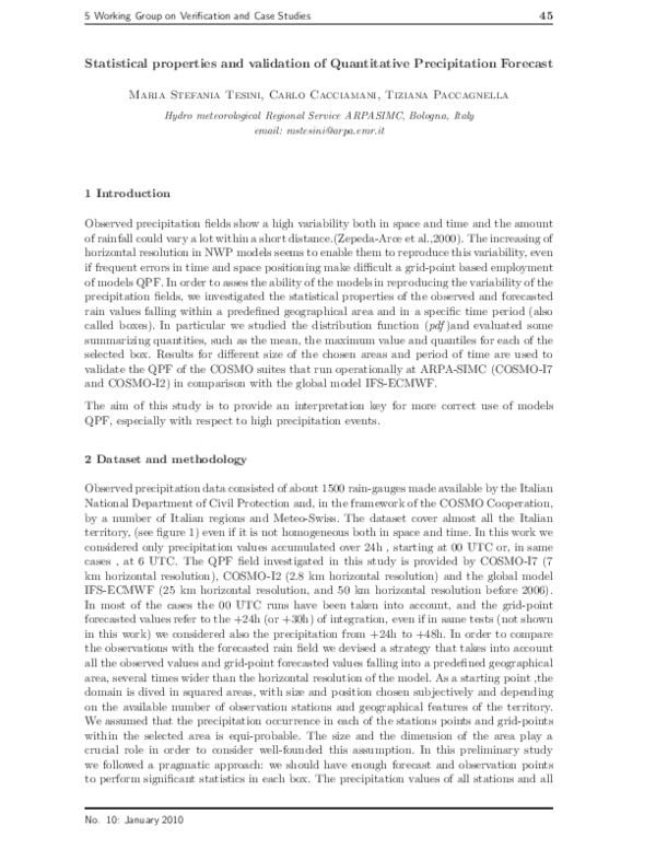(PDF) Statistical properties and validation of Quantitative Precipitation Forecast