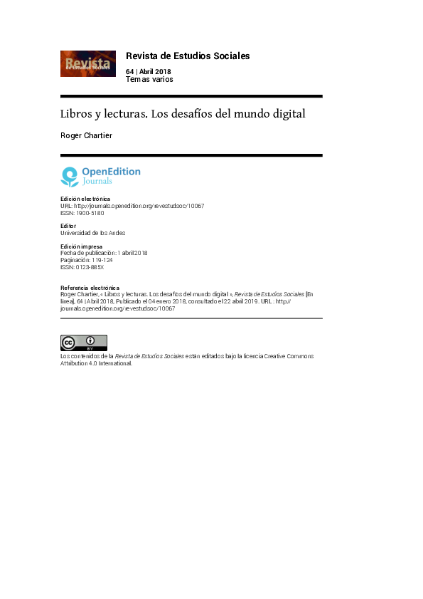 (PDF) Libros y lecturas. Los desafíos del mundo digital