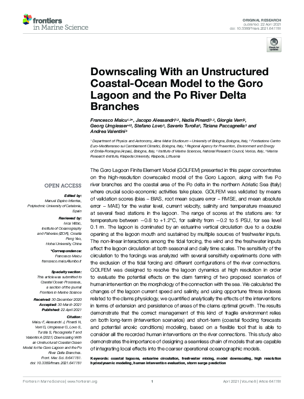 (PDF) Downscaling With an Unstructured Coastal-Ocean Model to the Goro ...