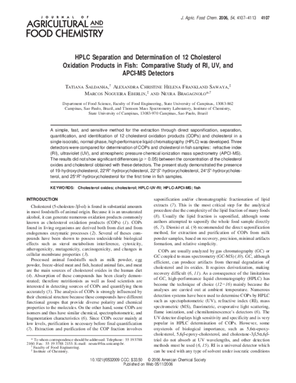 (PDF) HPLC Separation and Determination of 12 Cholesterol Oxidation ...