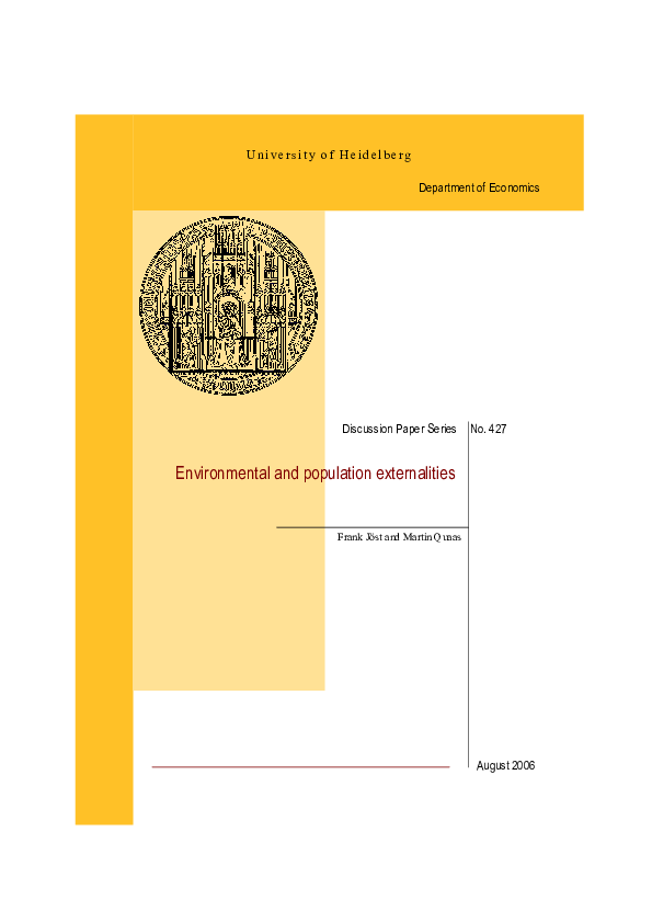 (PDF) Environmental and population externalities