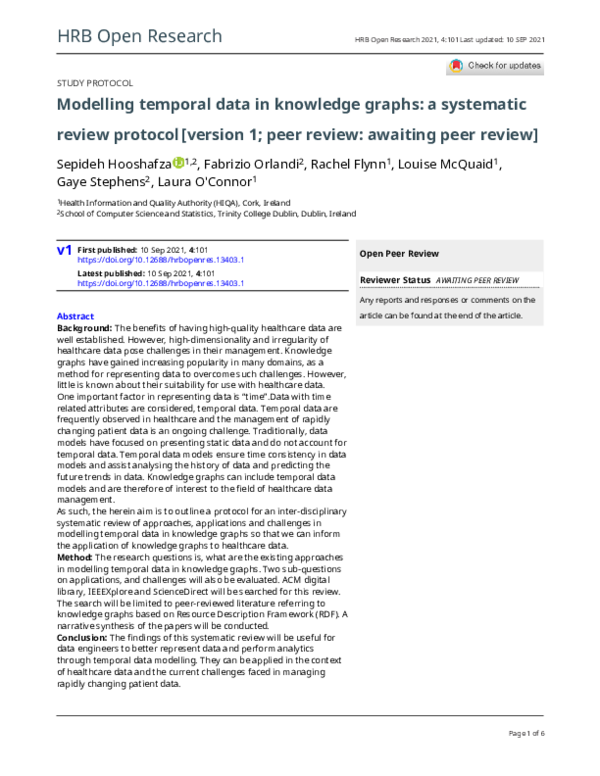 (PDF) Modelling temporal data in knowledge graphs: a systematic review protocol