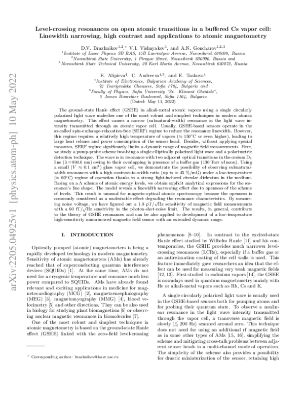 (PDF) Level-crossing resonances on open atomic transitions in a ...