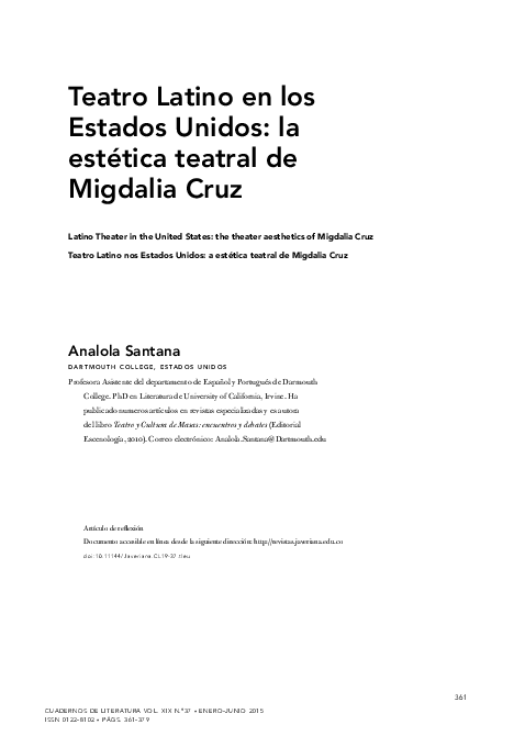 (PDF) Teatro Latino en los Estados Unidos: la estética teatral de ...