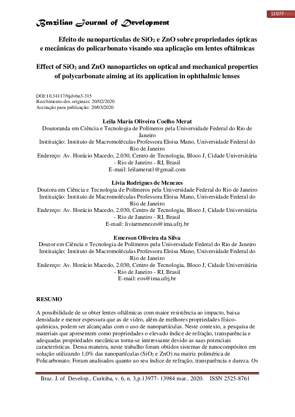 (PDF) Efeito de nanopartículas de SiO2 e ZnO sobre propriedades ópticas ...