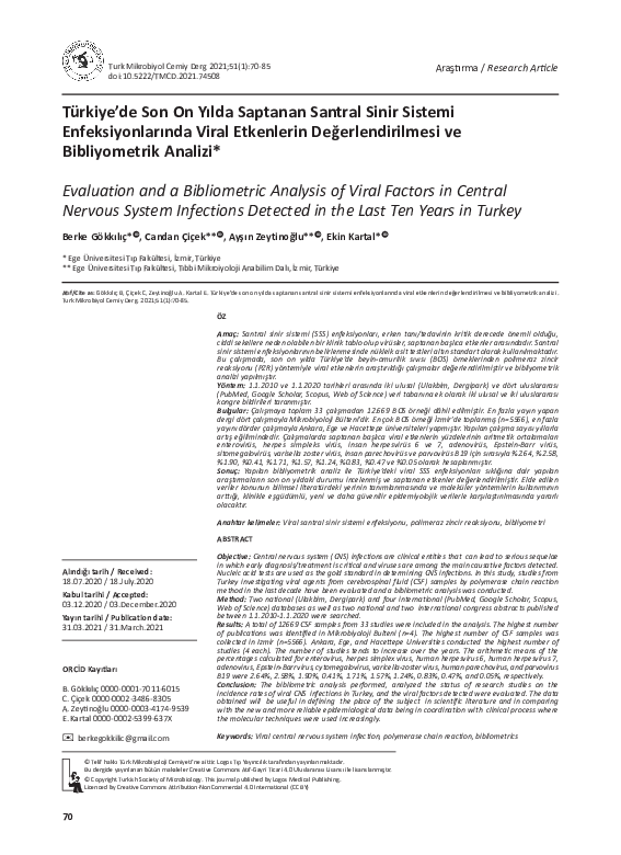 (PDF) Evaluation and a Bibliometric Analysis of Viral Factors in ...