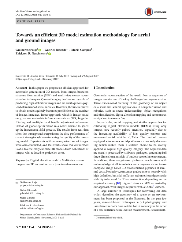 (PDF) Towards an efficient 3D model estimation methodology for aerial ...