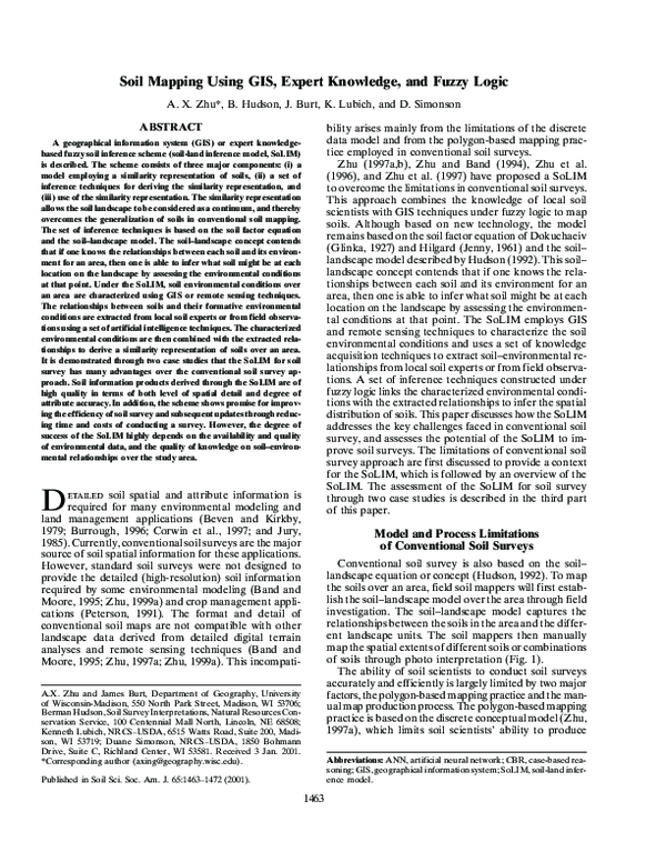 (PDF) Soil mapping using GIS, expert knowledge, and fuzzy logic.
