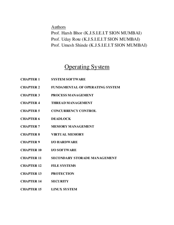 (PDF) CHAPTER SYSTEM SOFTWARE CHAPTER FUNDAMENTAL OF OPERATING SYSTEM