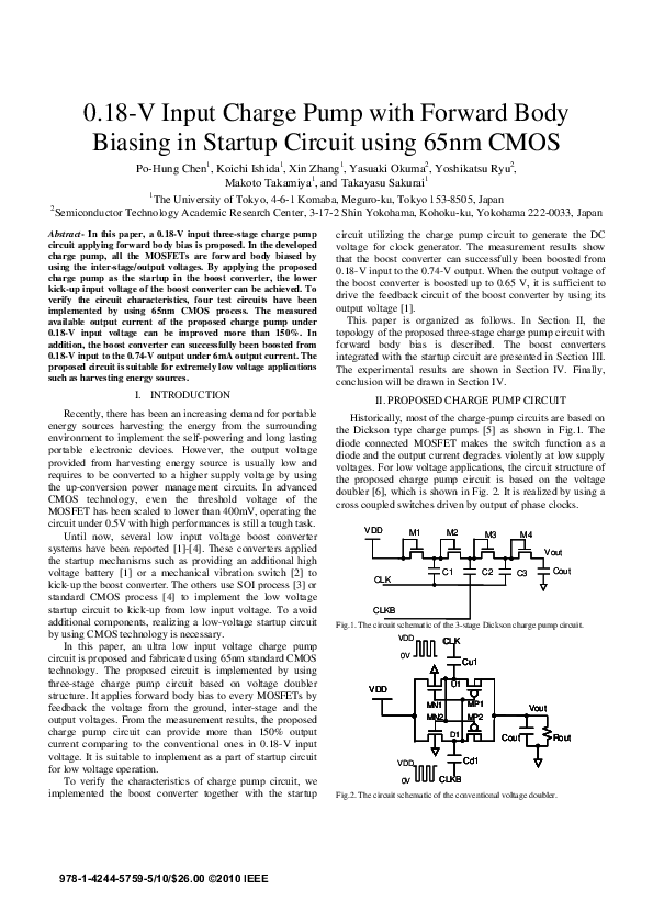 (PDF) 0.18-V input charge pump with forward body biasing in startup ...