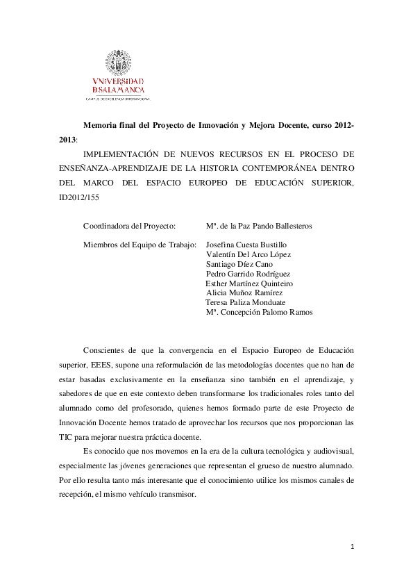 (PDF) Implementación de nuevos recursos en el proceso de enseñanza-aprendizaje de la Historia ...