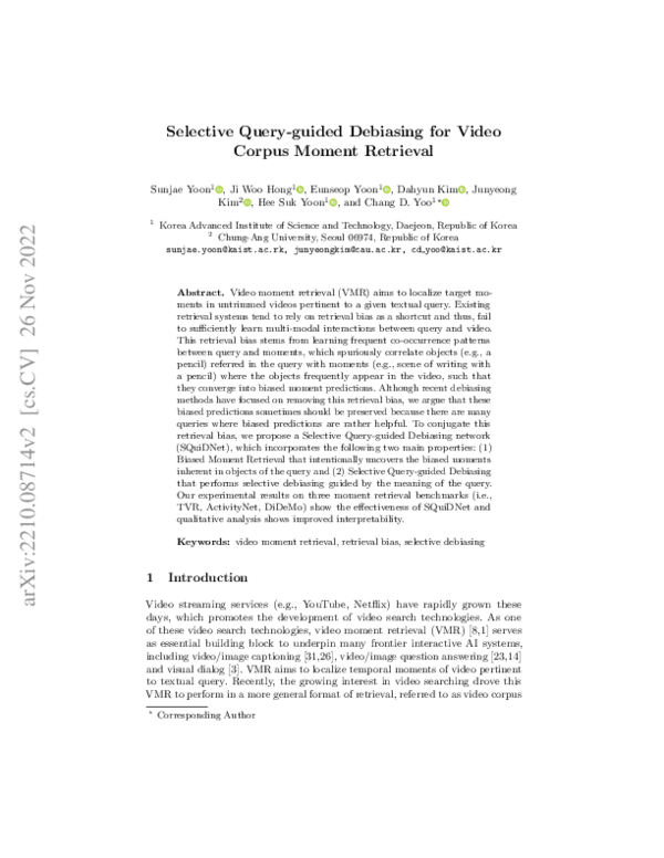 (PDF) Selective Query-Guided Debiasing for Video Corpus Moment Retrieval