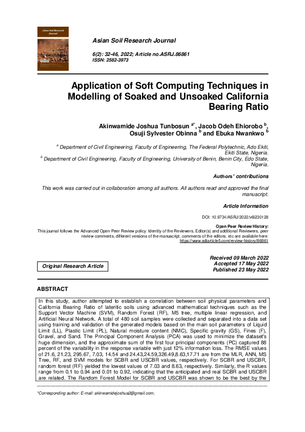 (PDF) Application of Soft Computing Techniques in Modelling of Soaked ...