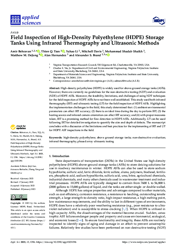 (PDF) Field Inspection of High-Density Polyethylene (HDPE) Storage ...