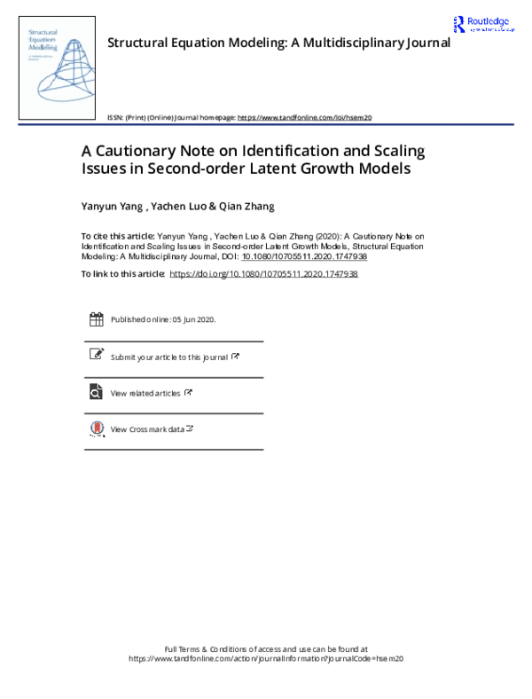 (PDF) A Cautionary Note on Identification and Scaling Issues in Second ...