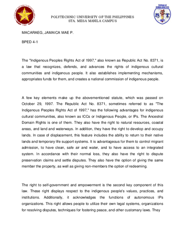 (PDF) “The Indigenous Peoples Rights Act of 1997”
