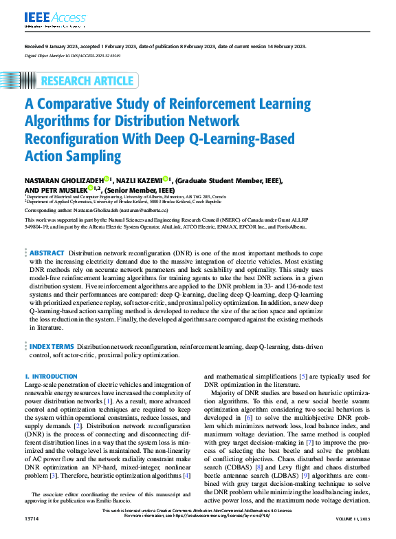 (PDF) A Comparative Study of Reinforcement Learning Algorithms for Distribution Network ...