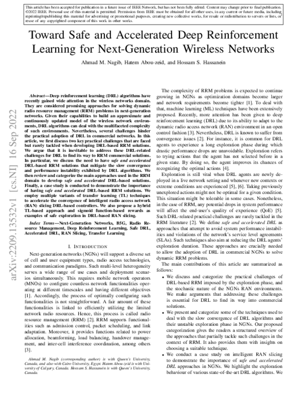 (PDF) Toward Safe and Accelerated Deep Reinforcement Learning for Next ...