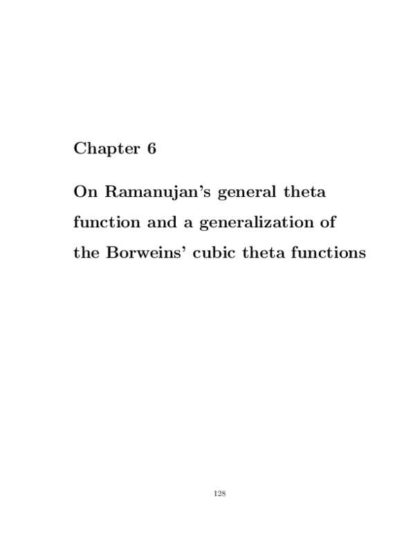 Pdf On Ramanujans General Theta Function And A Generalization Of The
