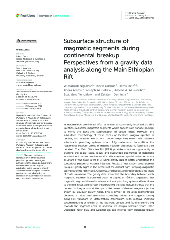 Pdf Subsurface Structure Of Magmatic Segments During Continental Breakup Perspectives From A