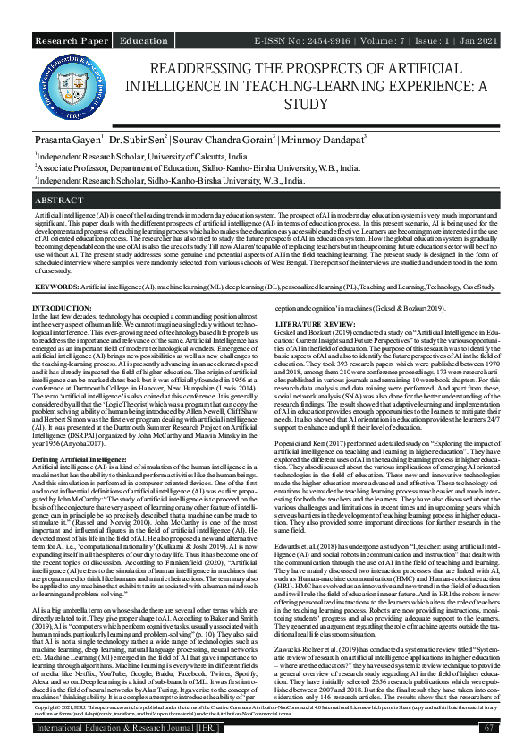 (PDF) Readdressing the Prospects of Artificial Intelligence in Teaching ...