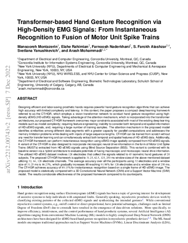 (PDF) Transformer-based Hand Gesture Recognition via High-Density EMG Signals: From ...