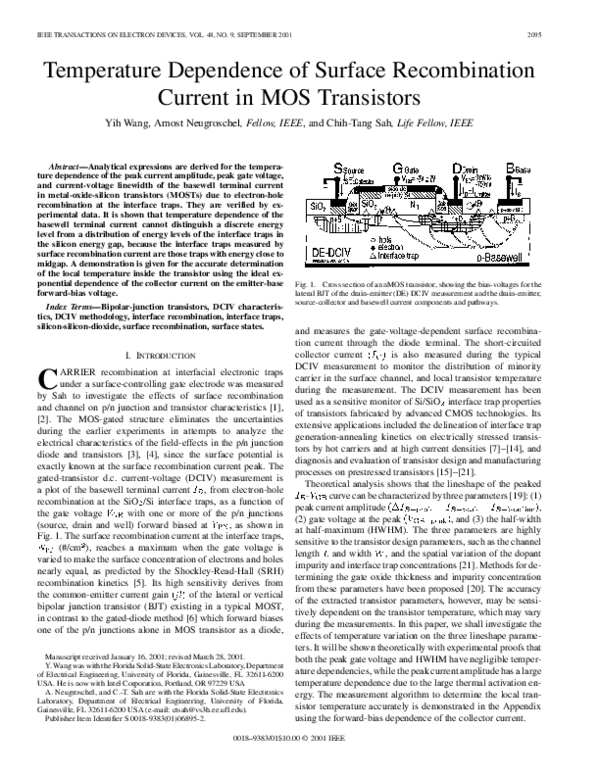 (PDF) Temperature dependence of surface recombination current in MOS ...