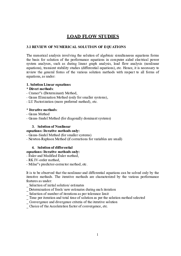 (DOC) LOAD FLOW STUDIES | Ramesh Subramanian - Academia.edu