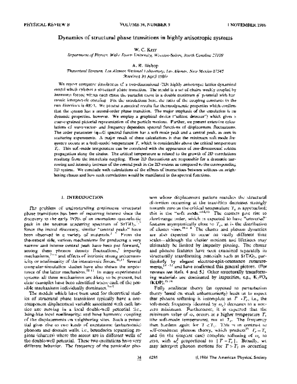 (PDF) Dynamics of structural phase transitions in highly anisotropic systems | William C Kerr ...