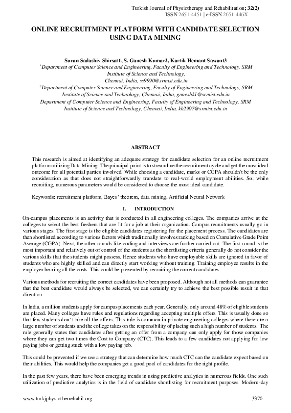 (PDF) Online Recruitment Platform with Candidate Selection Using Data ...