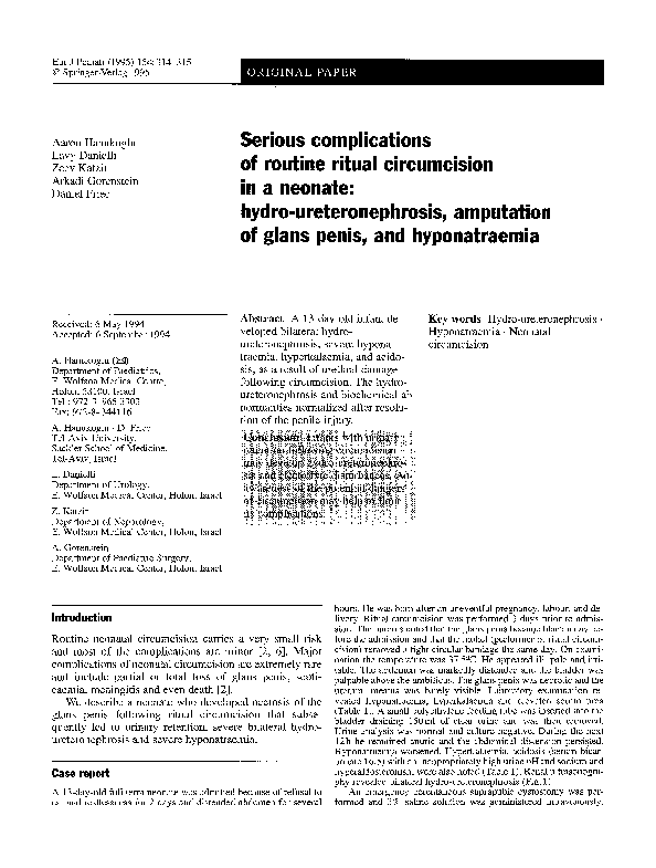 (PDF) Serious complications of routine ritual circumcision in a neonate ...