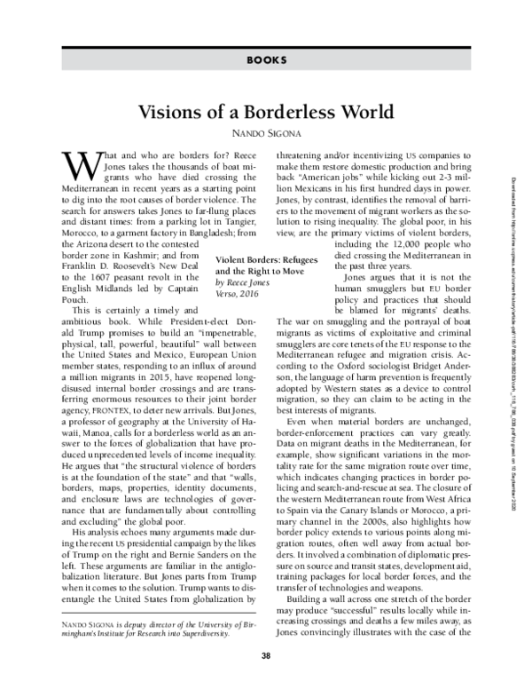 (PDF) Visions of a Borderless World