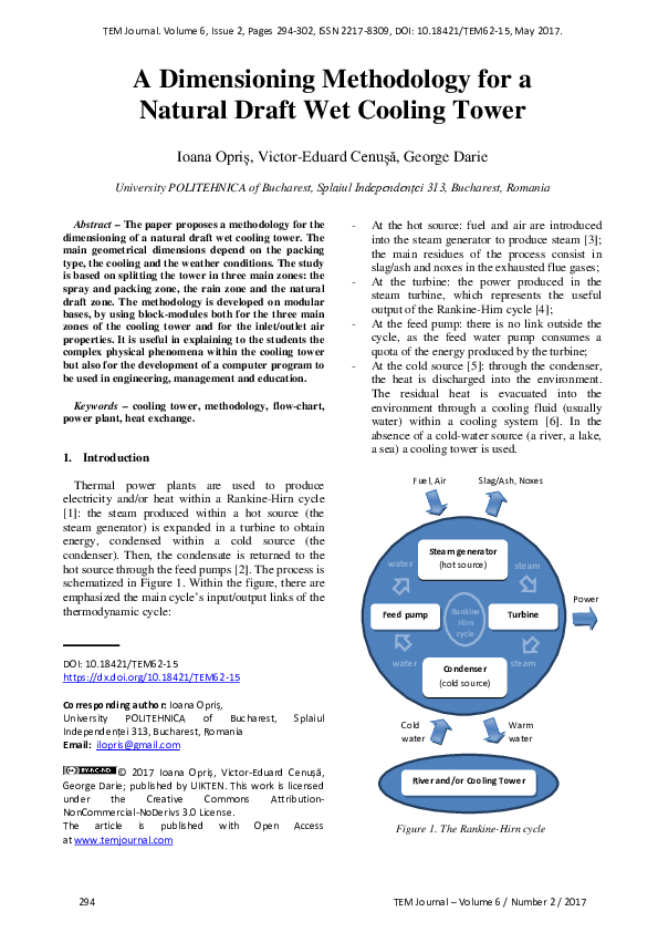 (PDF) A Dimensioning Methodology for a Natural Draft Wet Cooling Tower