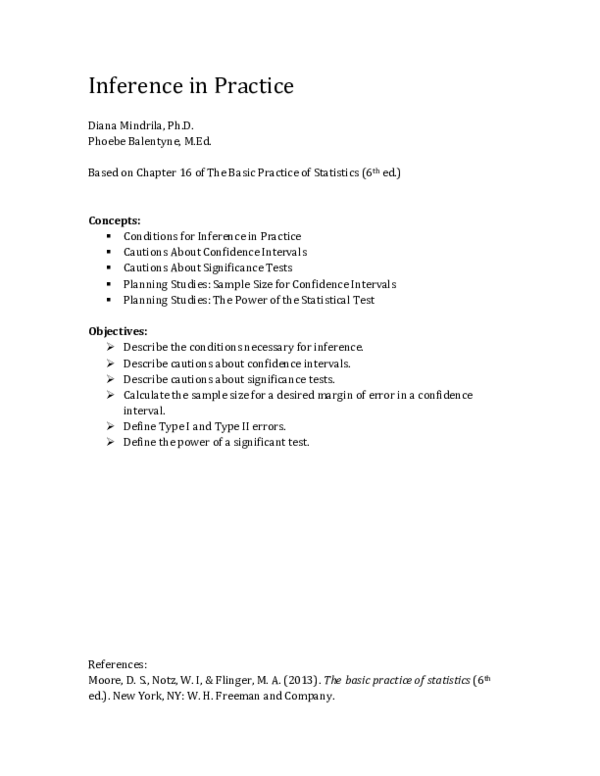 (PDF) Inference in Practice