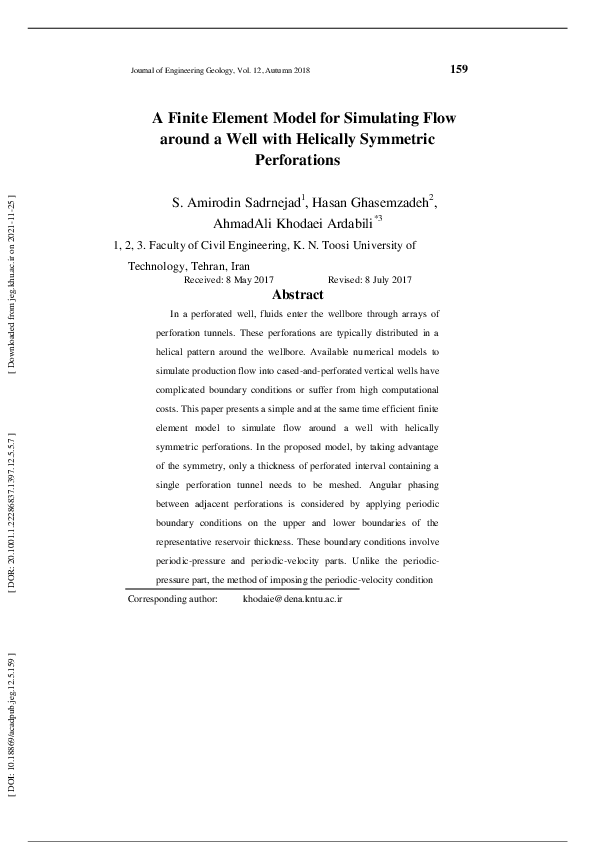 (PDF) A Finite Element Model for Simulating Flow around a Well with ...