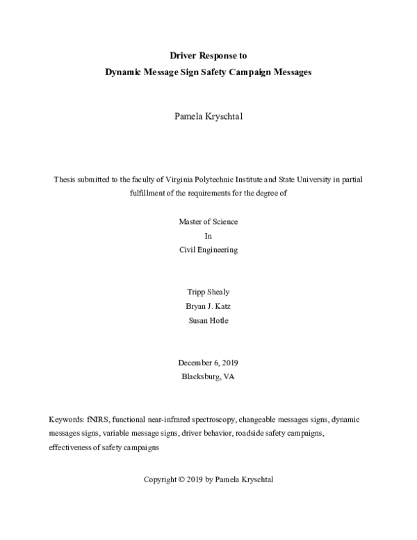 (PDF) Driver Response to Dynamic Message Sign Safety Campaign Messages