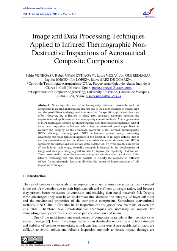 (PDF) Image and Data Processing Techniques Applied to Infrared Thermographic Non-destructive ...