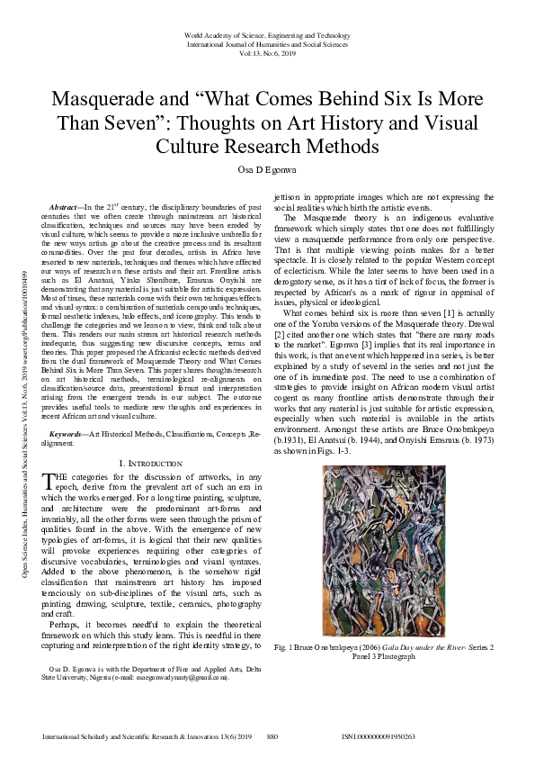 (PDF) Masquerade and "What Comes Behind Six Is More Than Seven ...