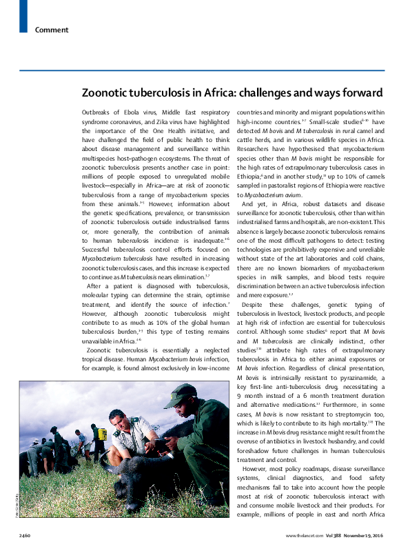 (PDF) Zoonotic tuberculosis in Africa: challenges and ways forward ...