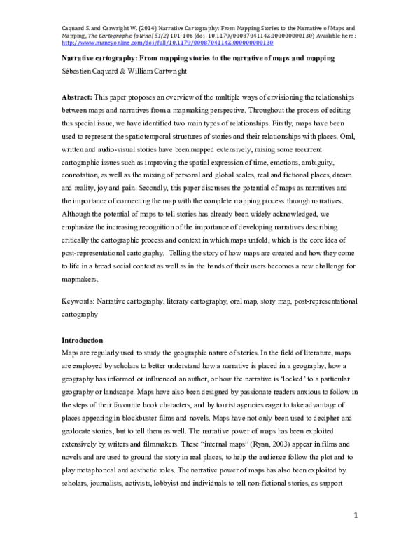 (DOC) Narrative Cartography: From Mapping Stories to the Narrative of ...