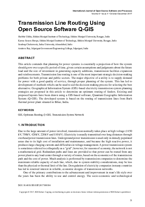 Pdf Transmission Line Routing Using Open Source Software Q Gis