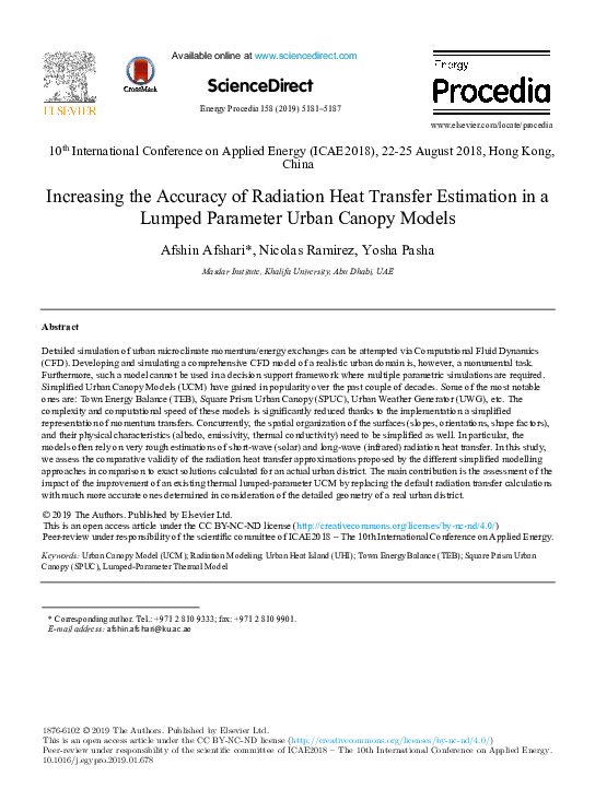 (PDF) Increasing the Accuracy of Radiation Heat Transfer Estimation in ...