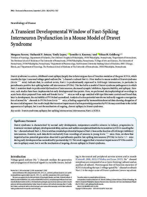 (PDF) A Transient Developmental Window of Fast-Spiking Interneuron ...