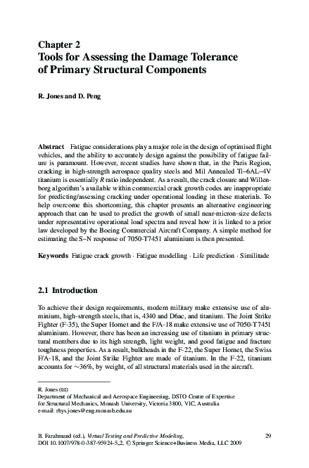 (PDF) Tools for Assessing the Damage Tolerance of Primary Structural Components