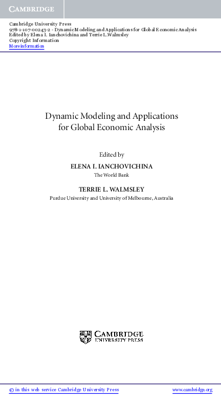 (PDF) Dynamic Modeling and Applications for Global Economic Analysis