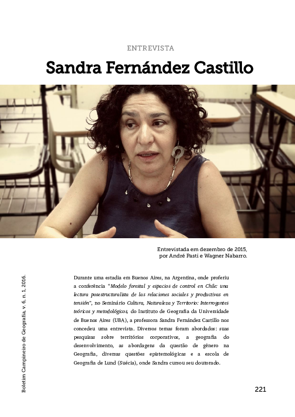 (PDF) Entrevista: Sandra Fernández Castillo