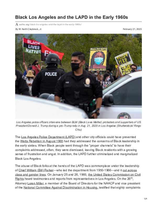 (PDF) Black Los Angeles and the LAPD in the Early 1960s