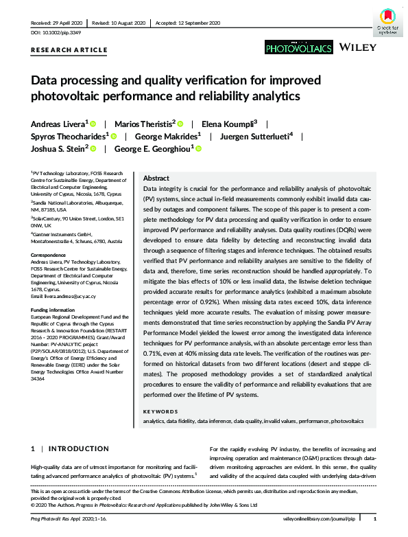 (PDF) Data processing and quality verification for improved photovoltaic performance and ...
