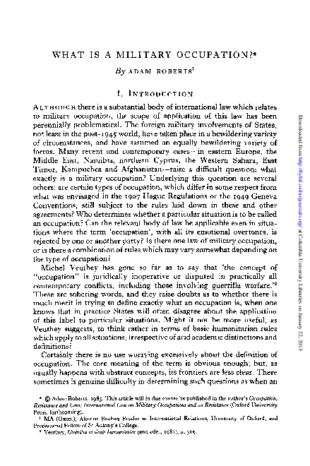 (PDF) What Is a Military Occupation?
