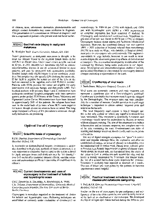 (PDF) WS048 Current developments and uses of cryosurgery in the ...